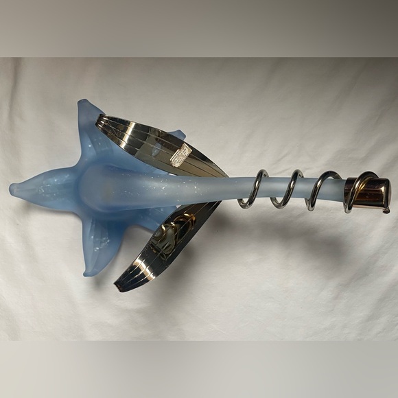 Art | Unusual Frosted Glass Flower In A Footed Silverplated Stand ...